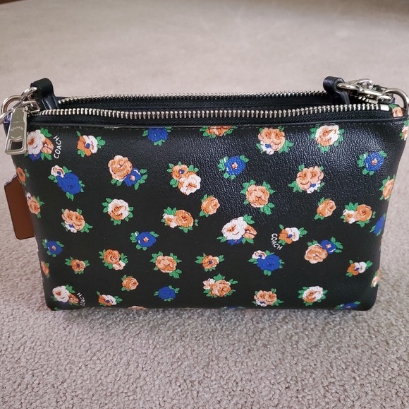 Coach | Bags | Coach Tea Rose Crossbody Bag With Double Zipper | Poshmark